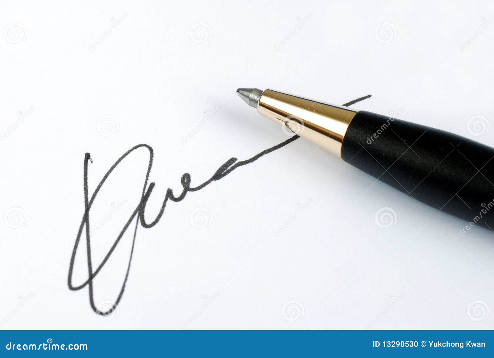 Sign the name on a paper stock photo. Image of legal - 13290530