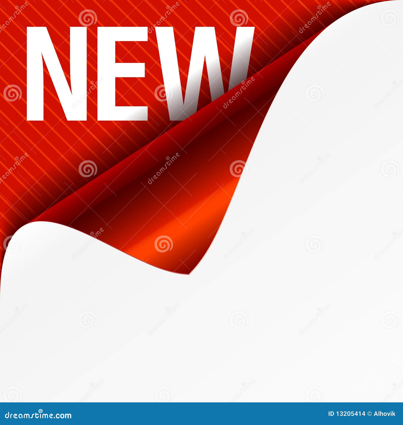 Sign New - curled corner stock vector. Illustration of color - 13205414