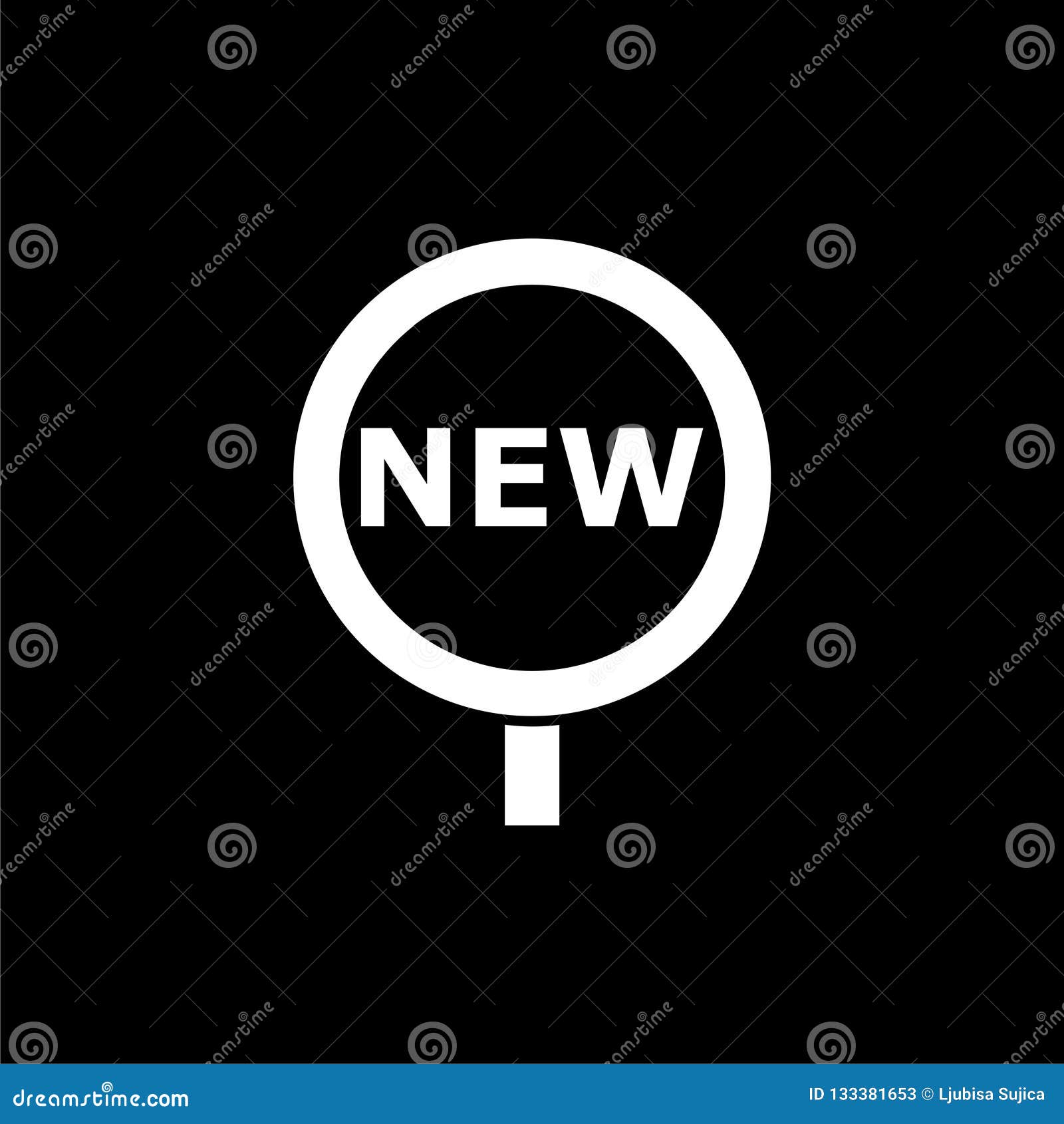 Sign New, New Icon or Logo on Dark Background Stock Vector ...