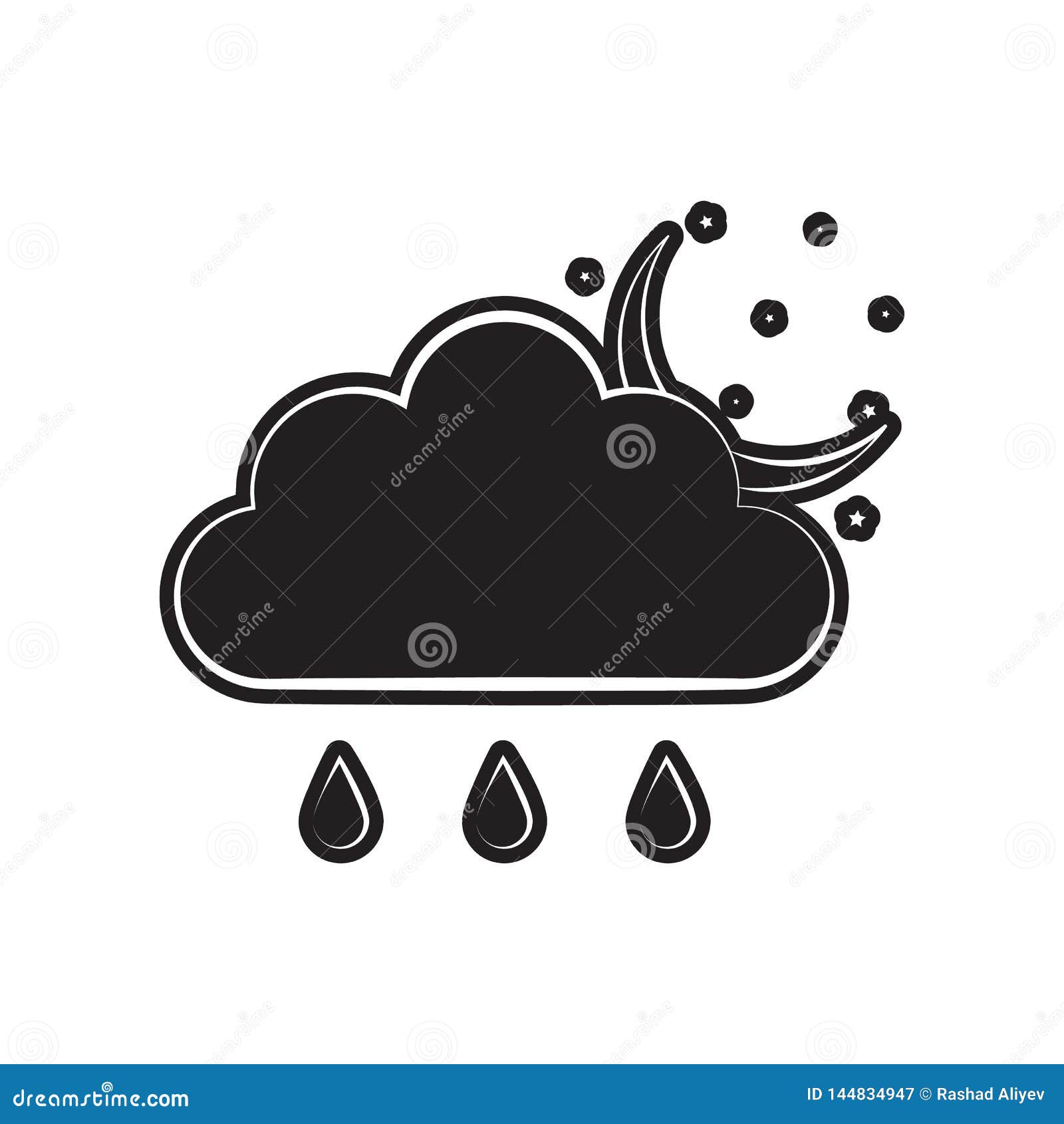 The Sign of the Night Rain Icon. Element of Weather for Mobile Concept ...