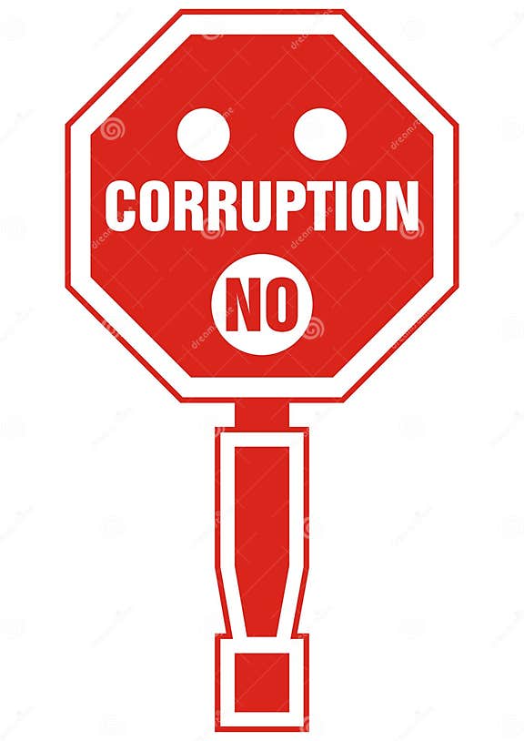 Sign no corruption stock vector. Illustration of foil - 14734711