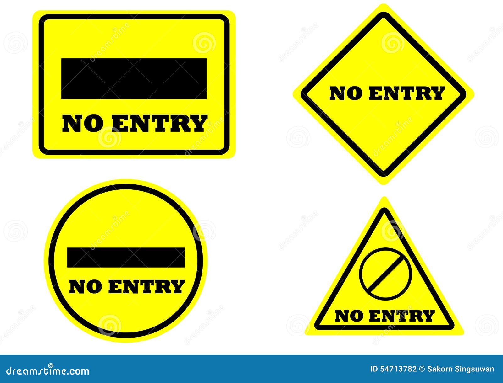 Sign no entry isolated stock vector. Illustration of road - 54713782