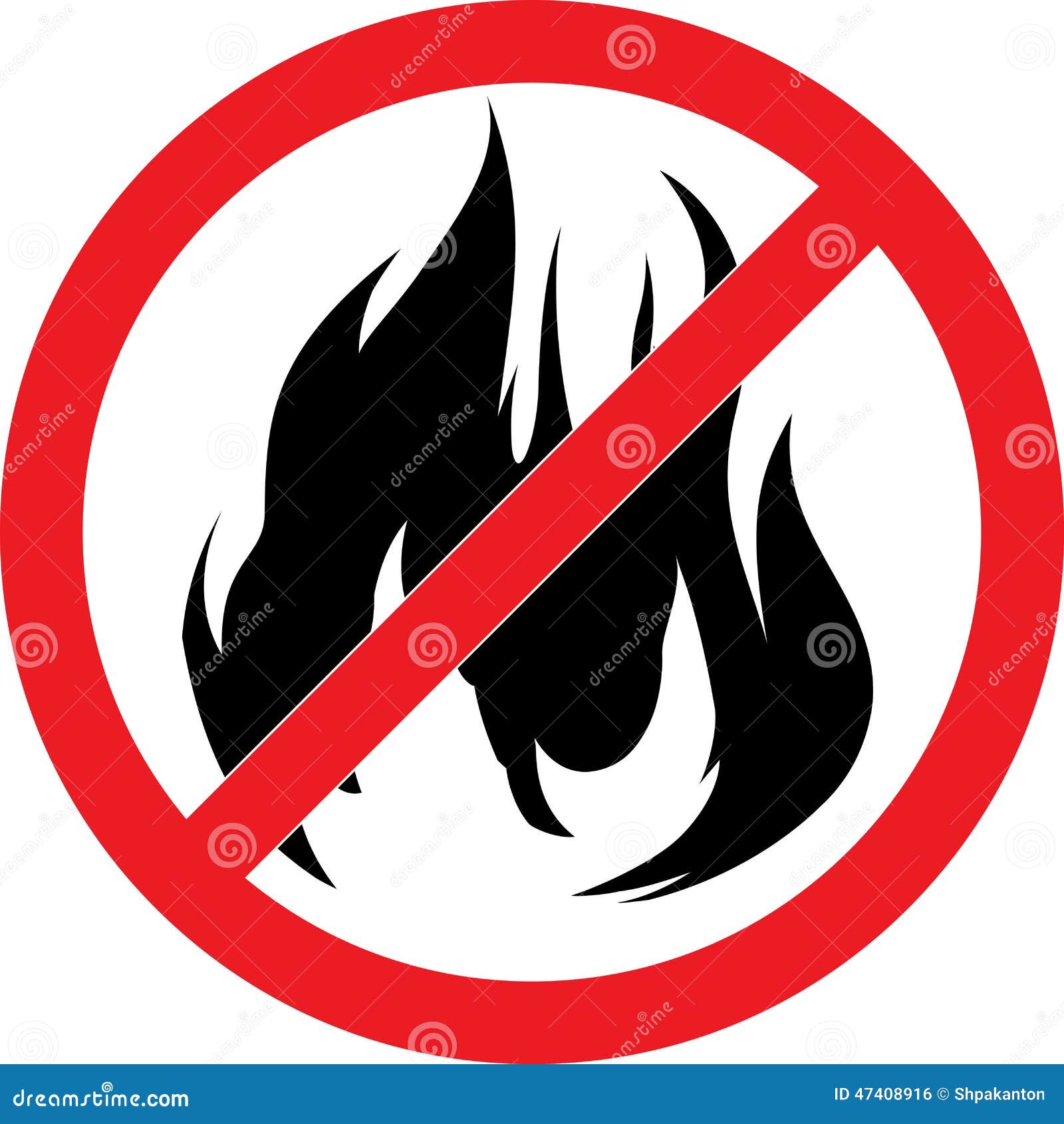 Sign No fire stock vector. Illustration of heat, background - 47408916