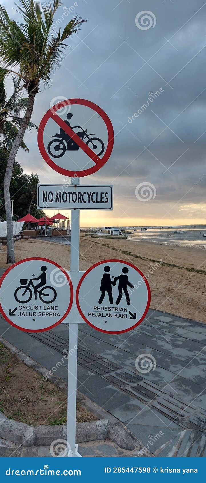 Sign. No Motorcycle Allowed Here Stock Photo - Image of motorcycle ...