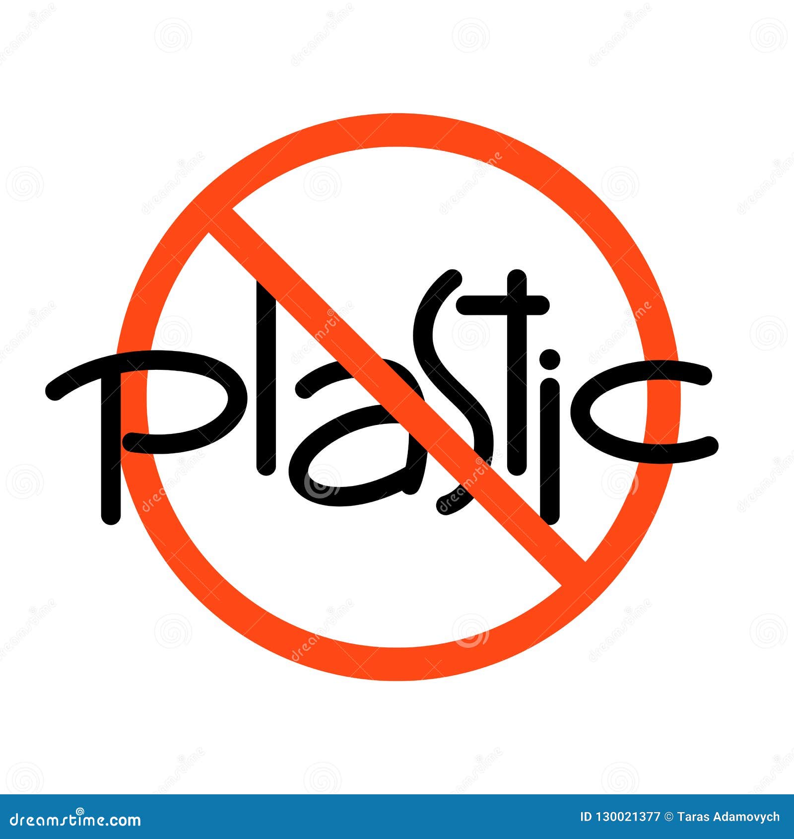 Sign No Plastic Vector Illustration Stock Vector - Illustration of ...