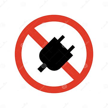 The Sign of No Power Plug. Isolated Vector Illustration Stock ...