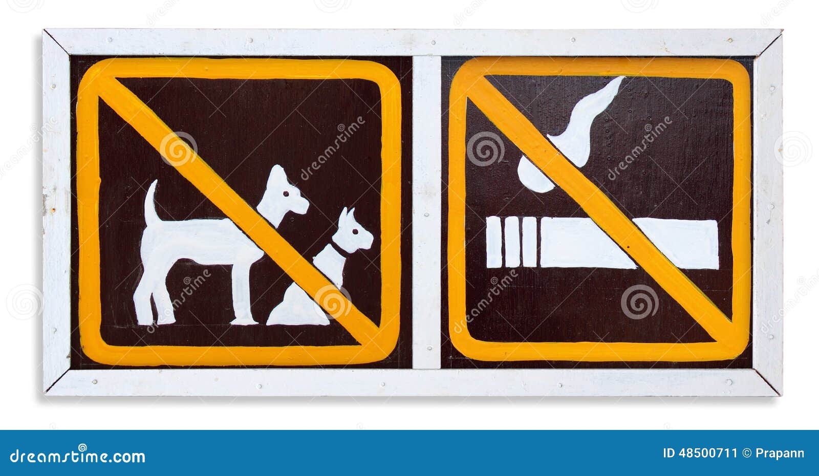 The Sign No Smoking and No Dog on this Area Stock Image - Image of ...