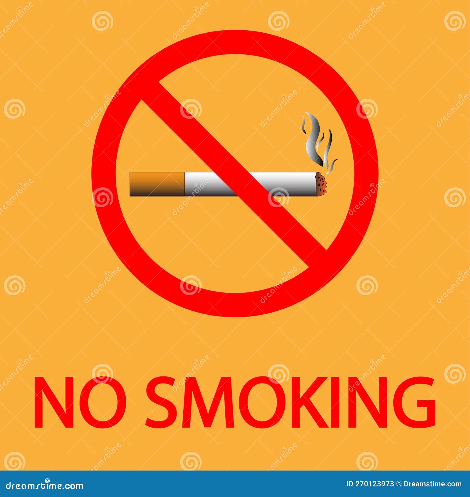 The Sign No Smoking on a Yellow Background Stock Illustration ...