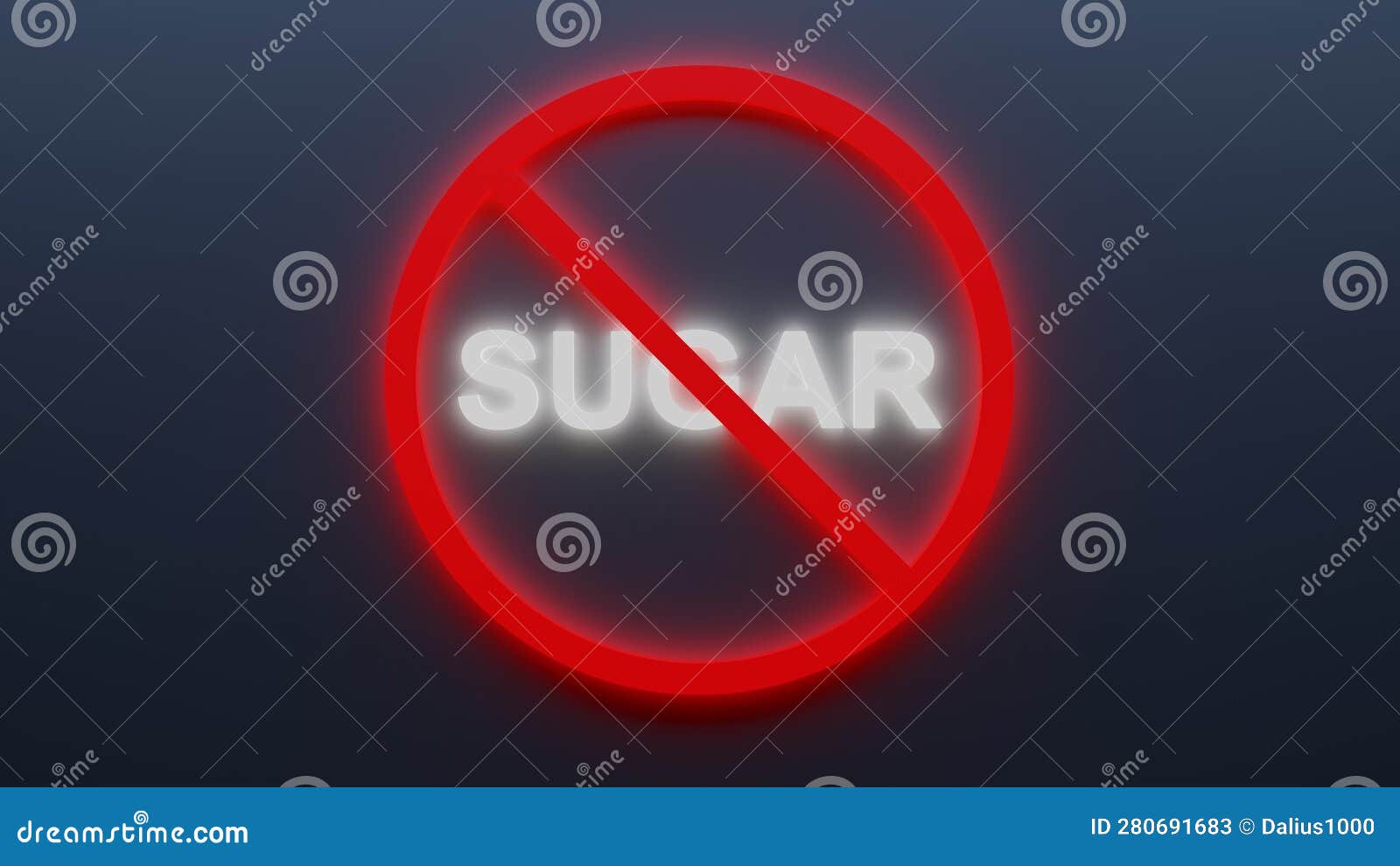 Sign No for SUGAR in Food - Shining Illuminated Stock Image - Image of ...