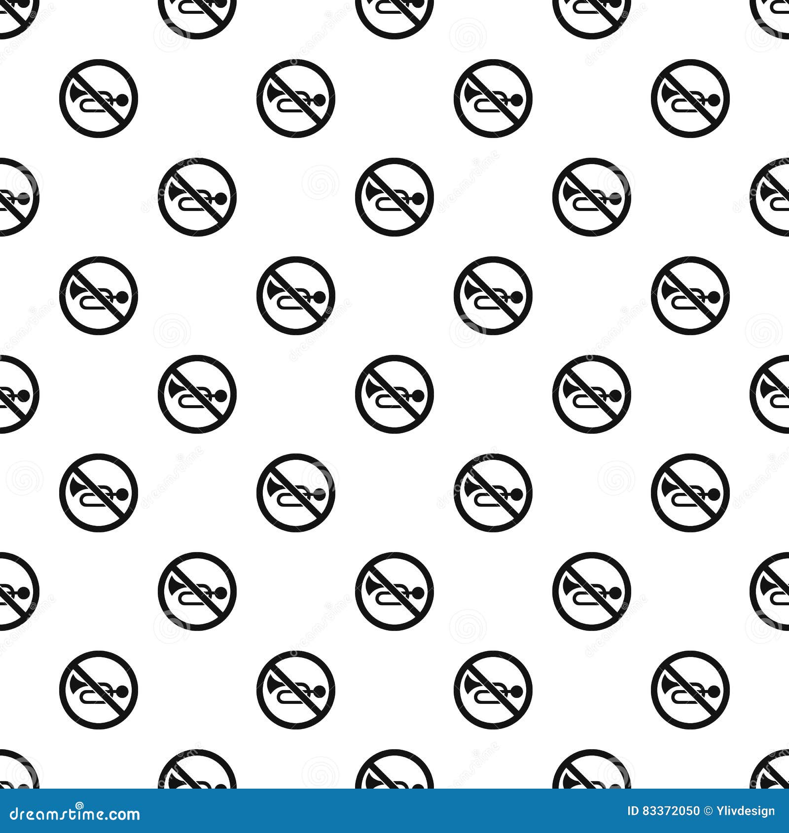 Sign No Trumpet Pattern, Simple Style Stock Vector - Illustration of ...