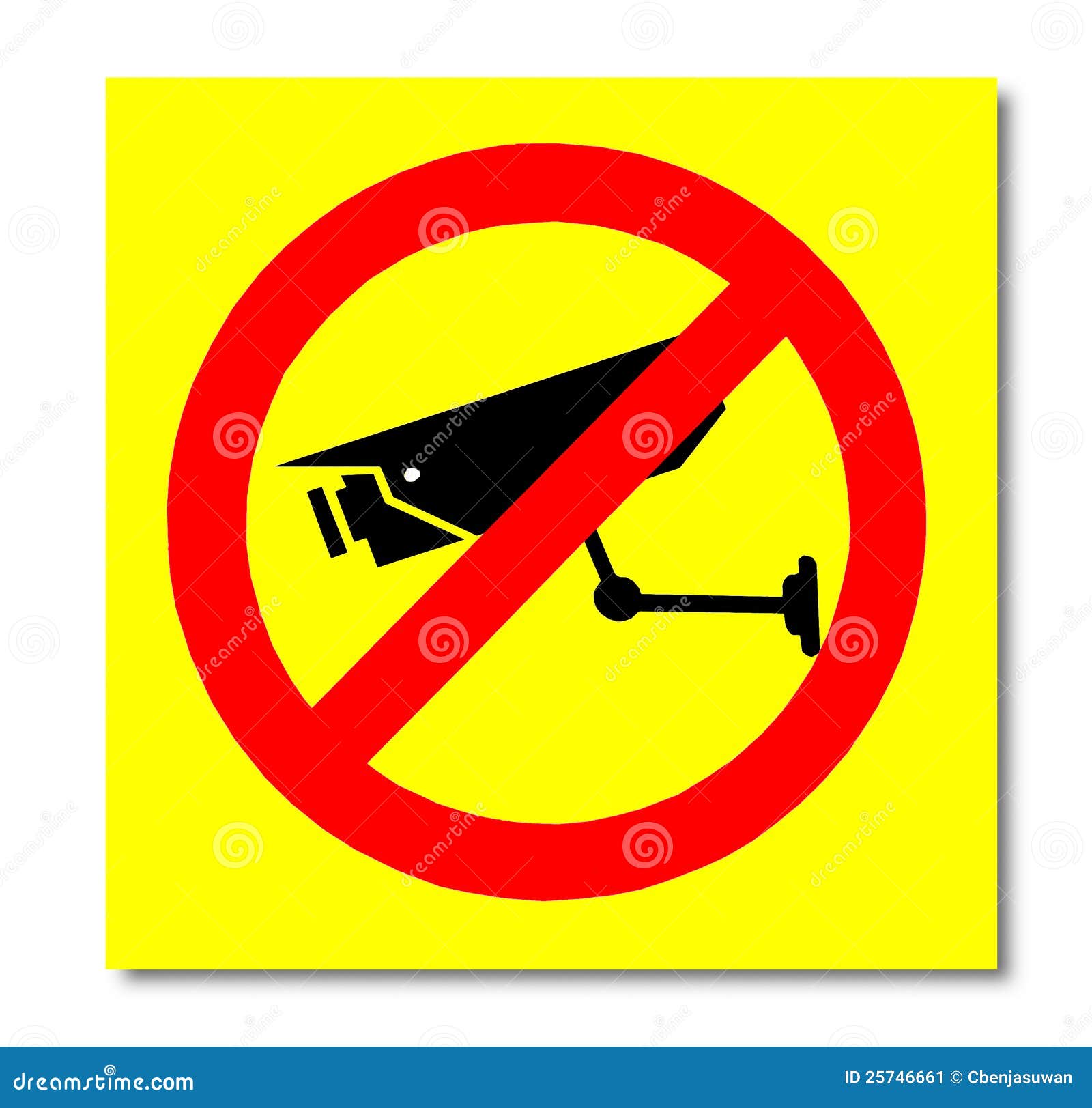 The Sign of No Video Surveillance Stock Illustration - Illustration of ...