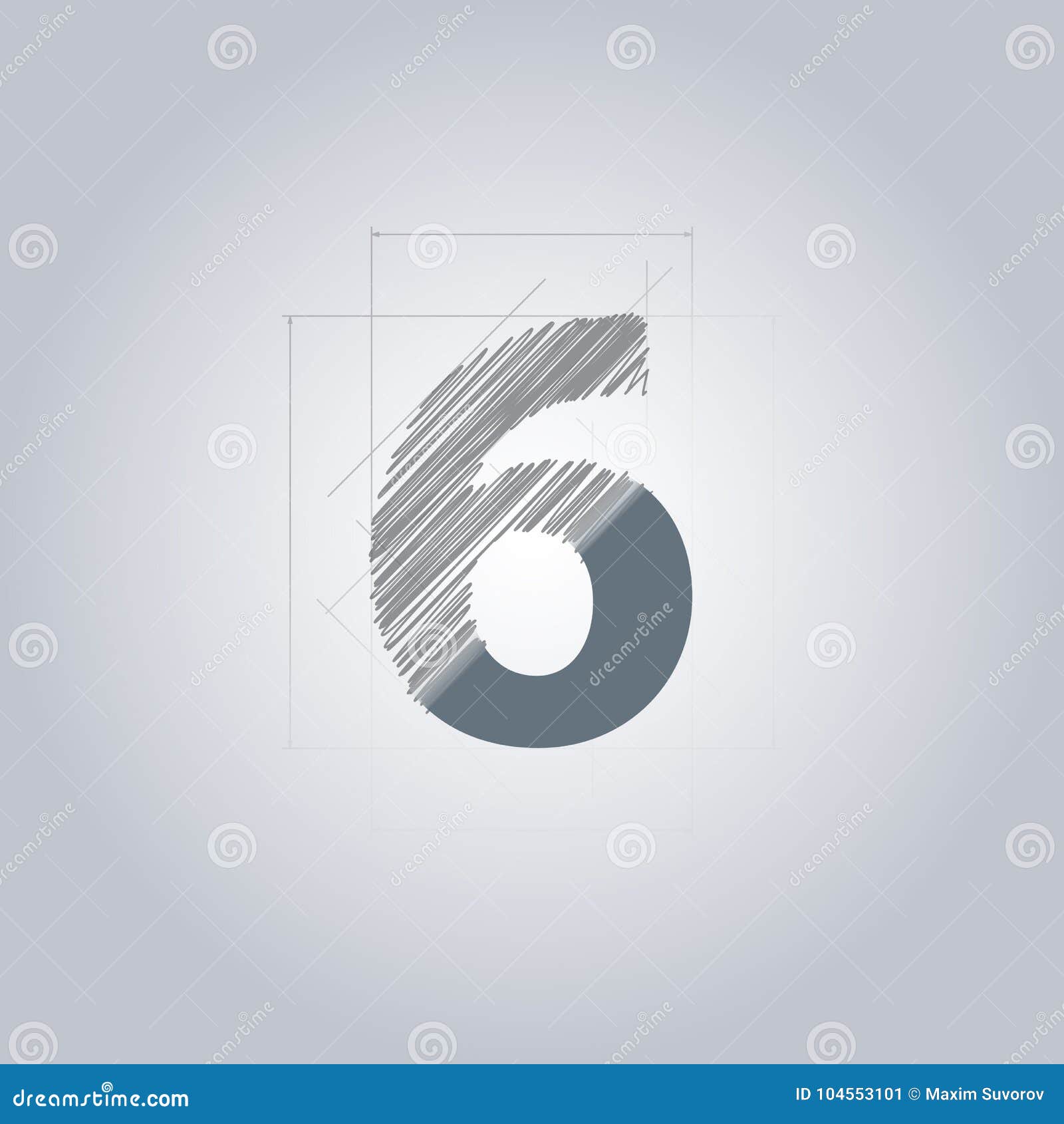 Number Six Sketched Stock Illustrations – 18 Number Six Sketched Stock ...