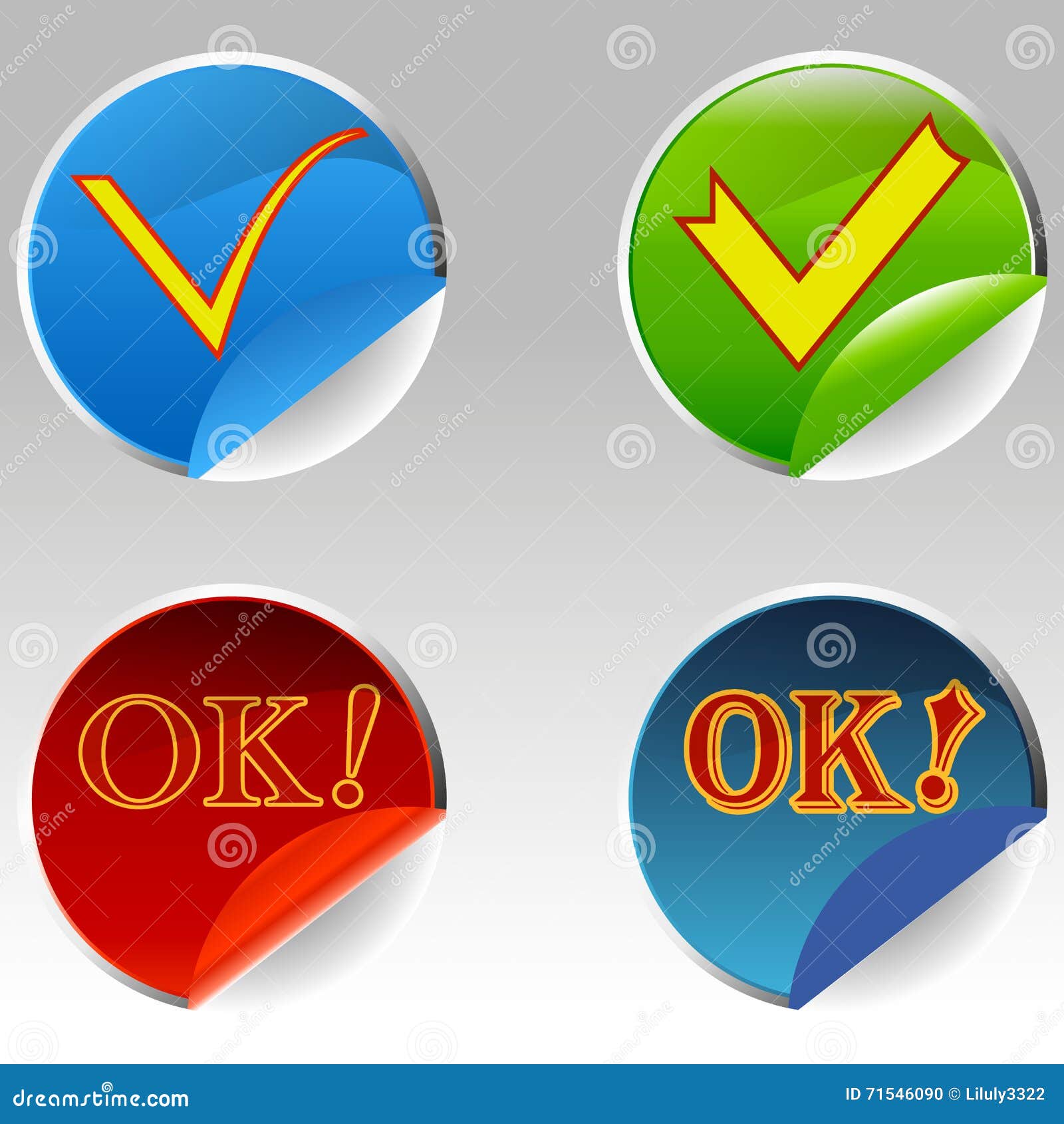 Sign OK buttons. stock vector. Illustration of right - 71546090