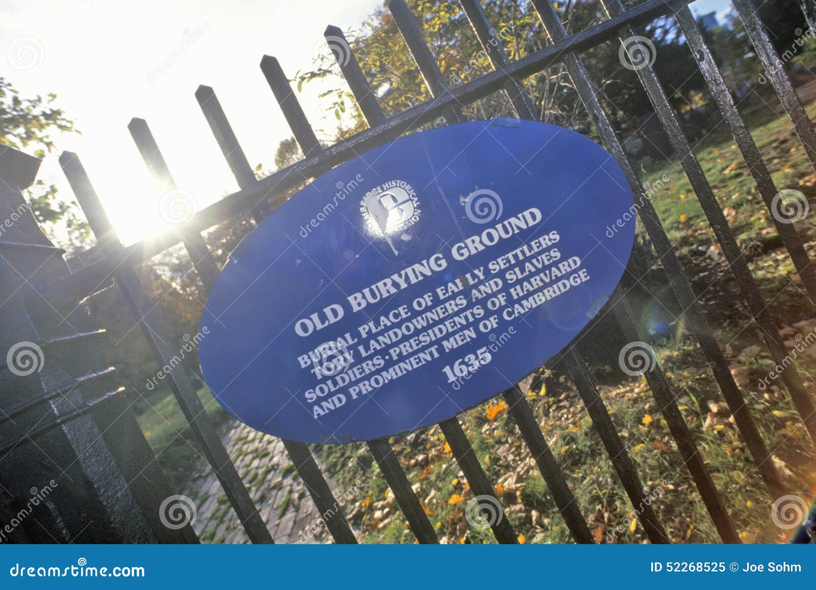 Sign of Old Burying Ground, Cambridge, Massachusetts Editorial Image ...
