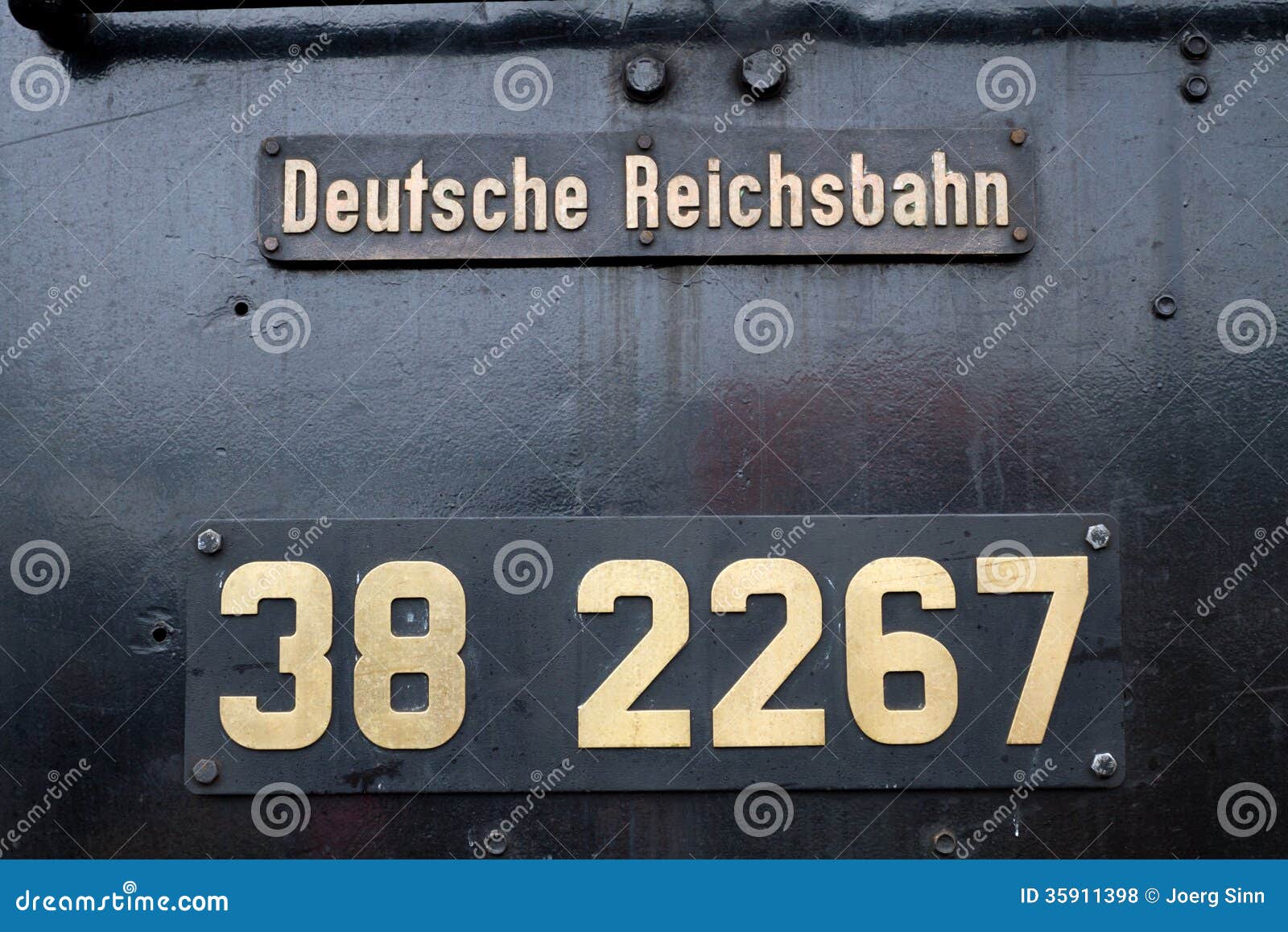 Sign on an Old German Locomotive Editorial Stock Photo - Image of depot ...