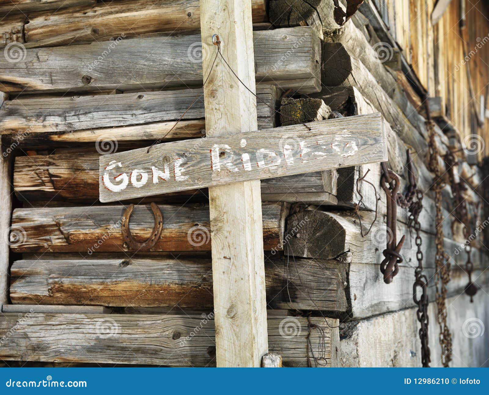 Sign and Old Stable stock photo. Image of outdoors, message - 12986210