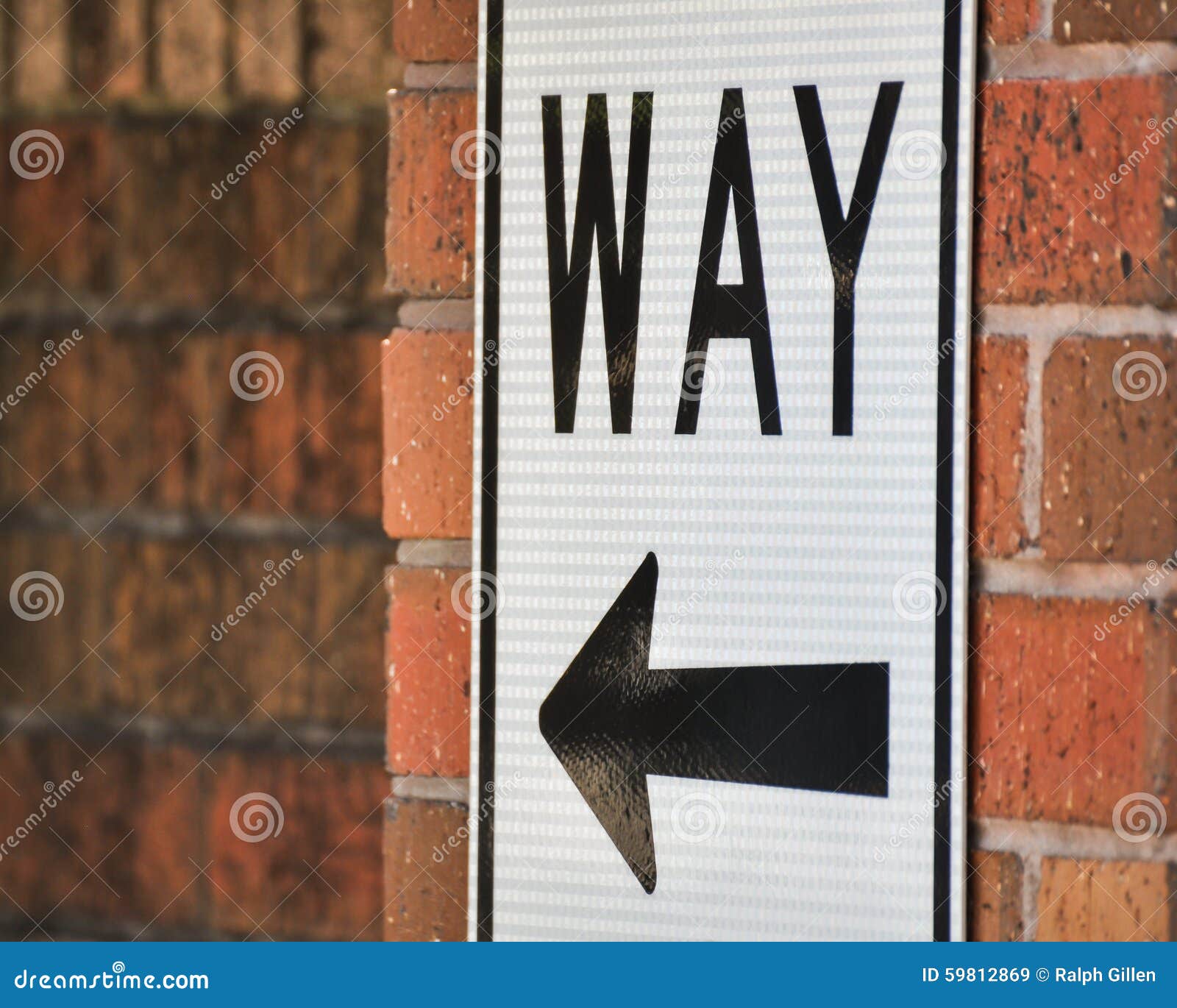 Sign One Way stock image. Image of street, wall, letters - 59812869