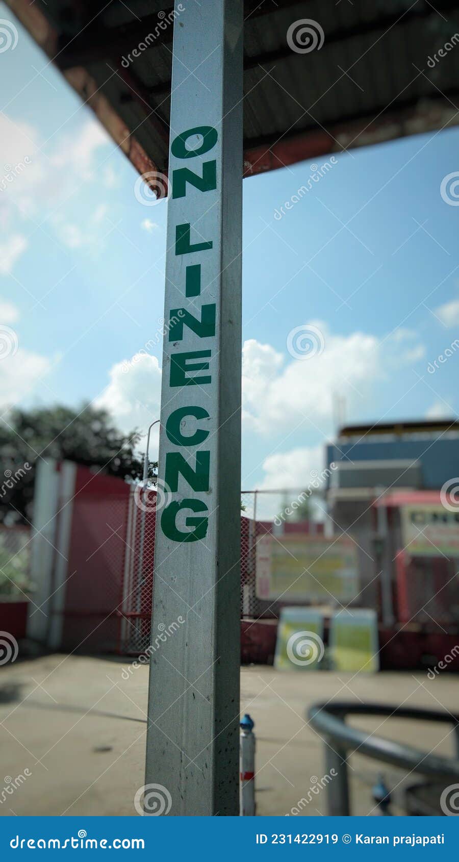 Sign of Online Cng Gas on the Pole. Sign Board of Cng Pump Stock Image ...