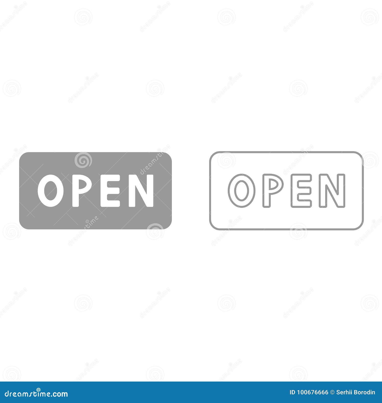 Sign Open it is Black Icon . Stock Vector - Illustration of notice ...