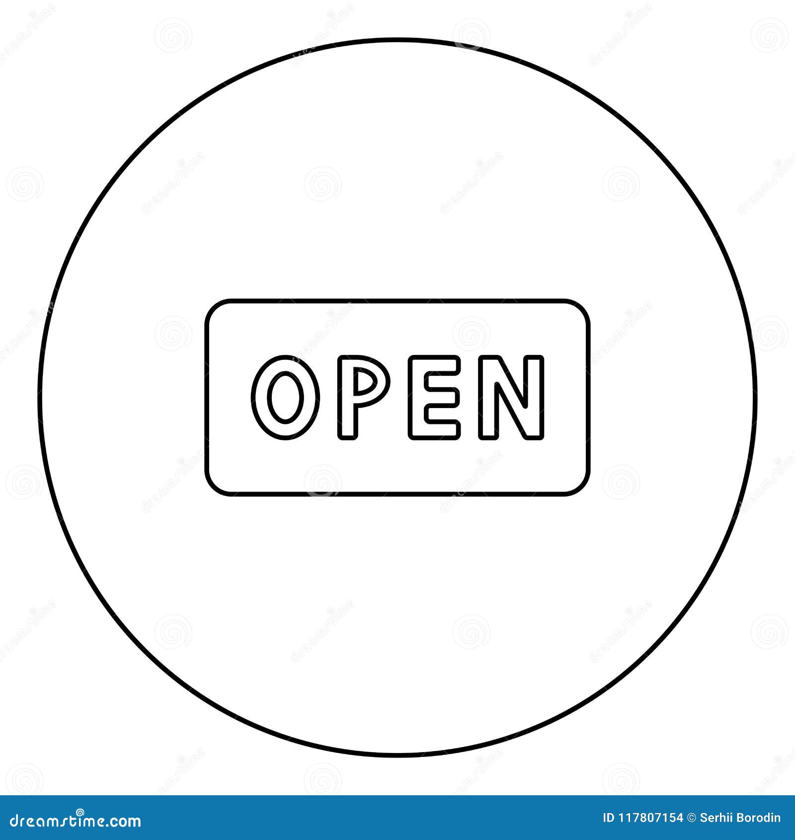 Sign Open Icon Black Color in Circle Stock Vector - Illustration of ...