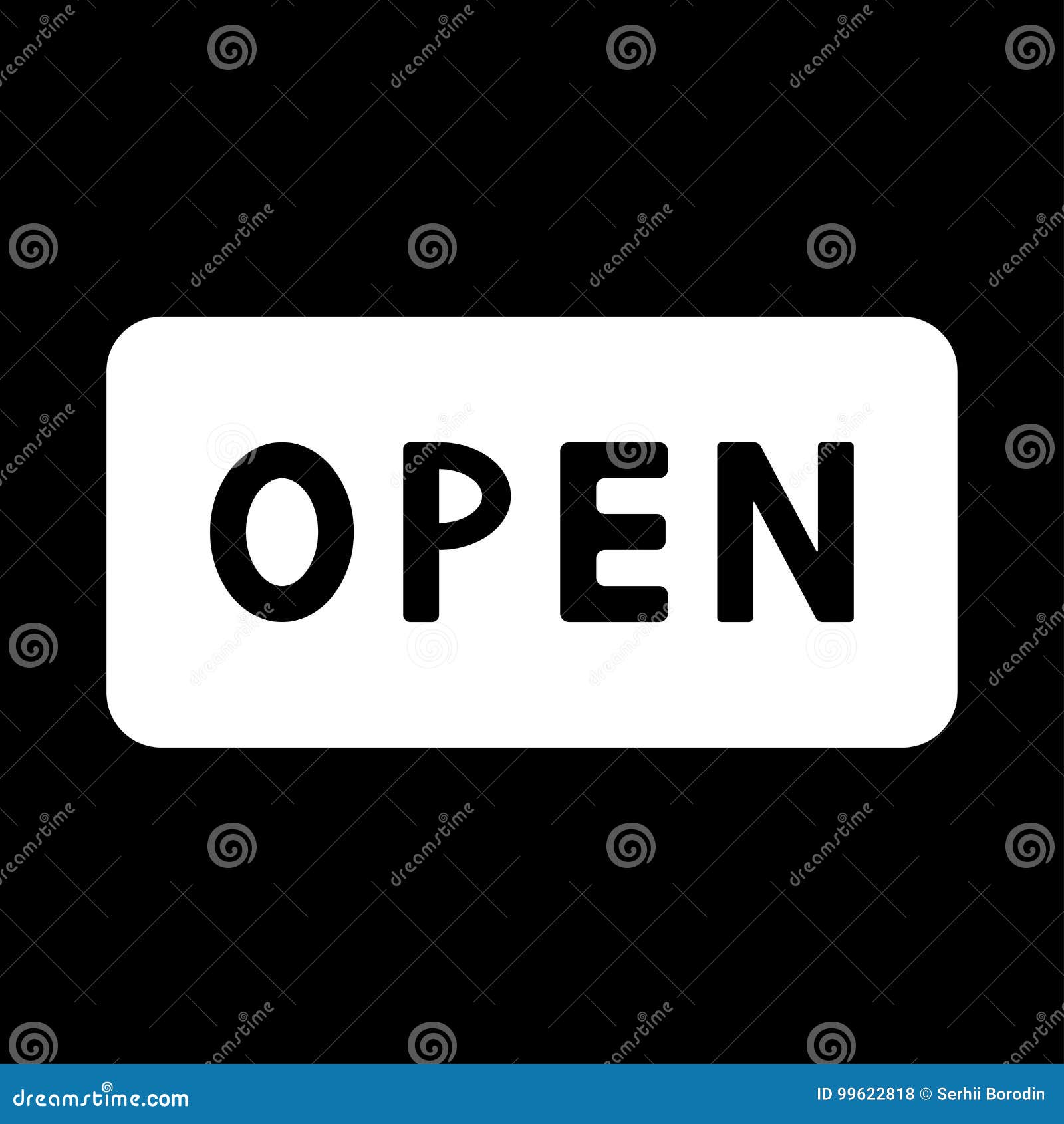Sign open it is icon . stock vector. Illustration of label - 99622818