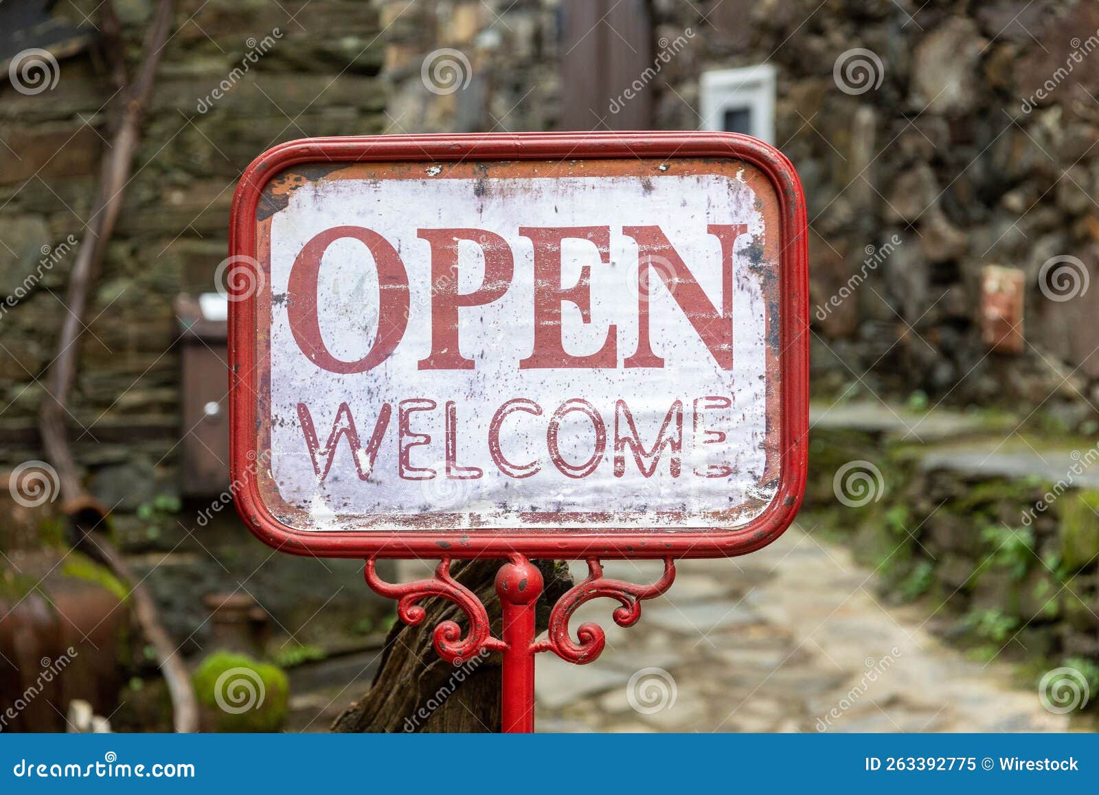 Sign open restaurant stock image. Image of business - 263392775