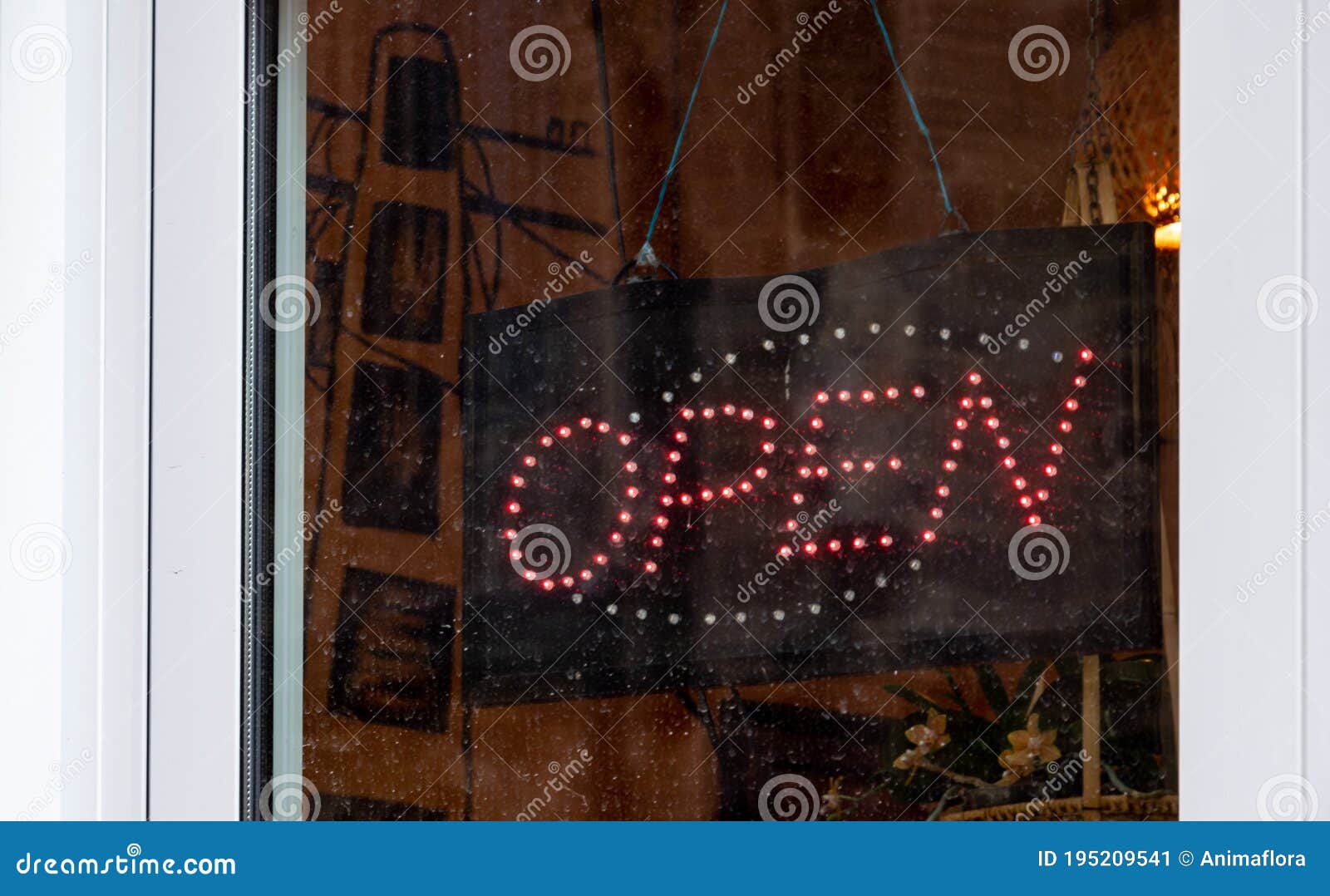 Sign Open in a store stock image. Image of government - 195209541