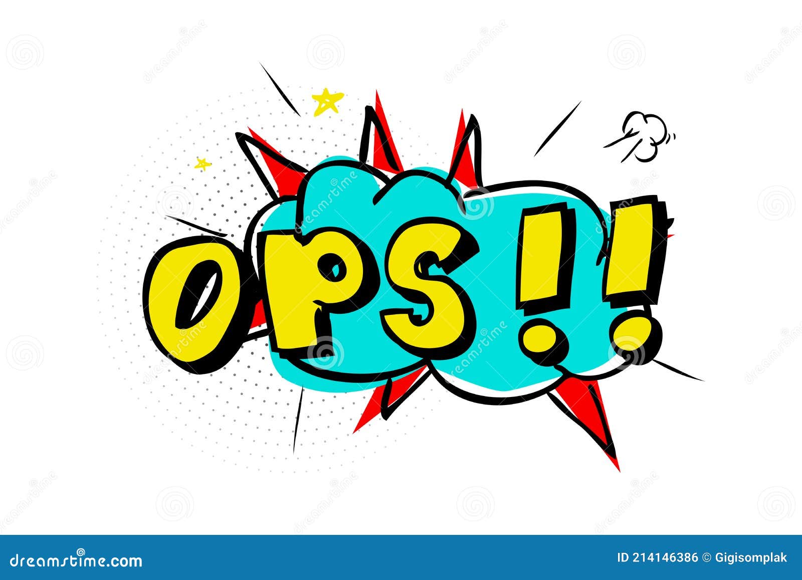 Simple Vector Hand Draw Sketch with Black Big Marker : Oops, Isolated ...