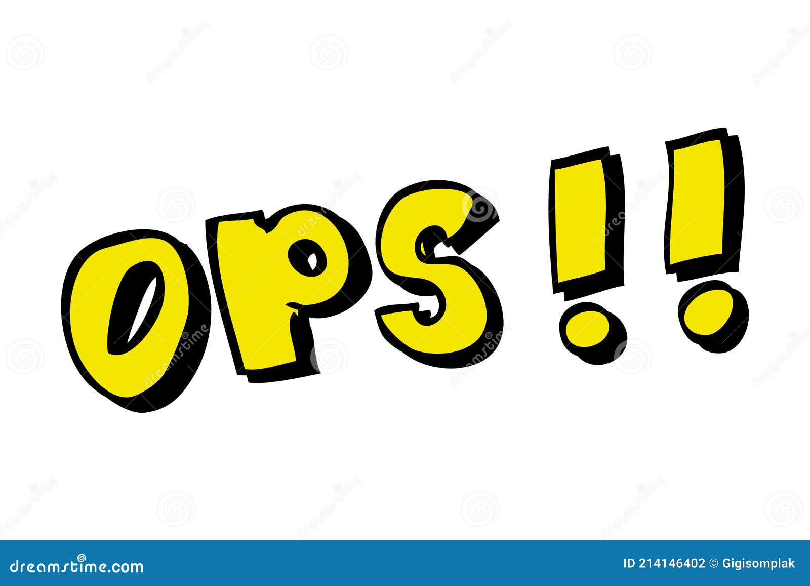 Simple Vector Hand Draw Sketch with Black Big Marker : Oops, Isolated ...