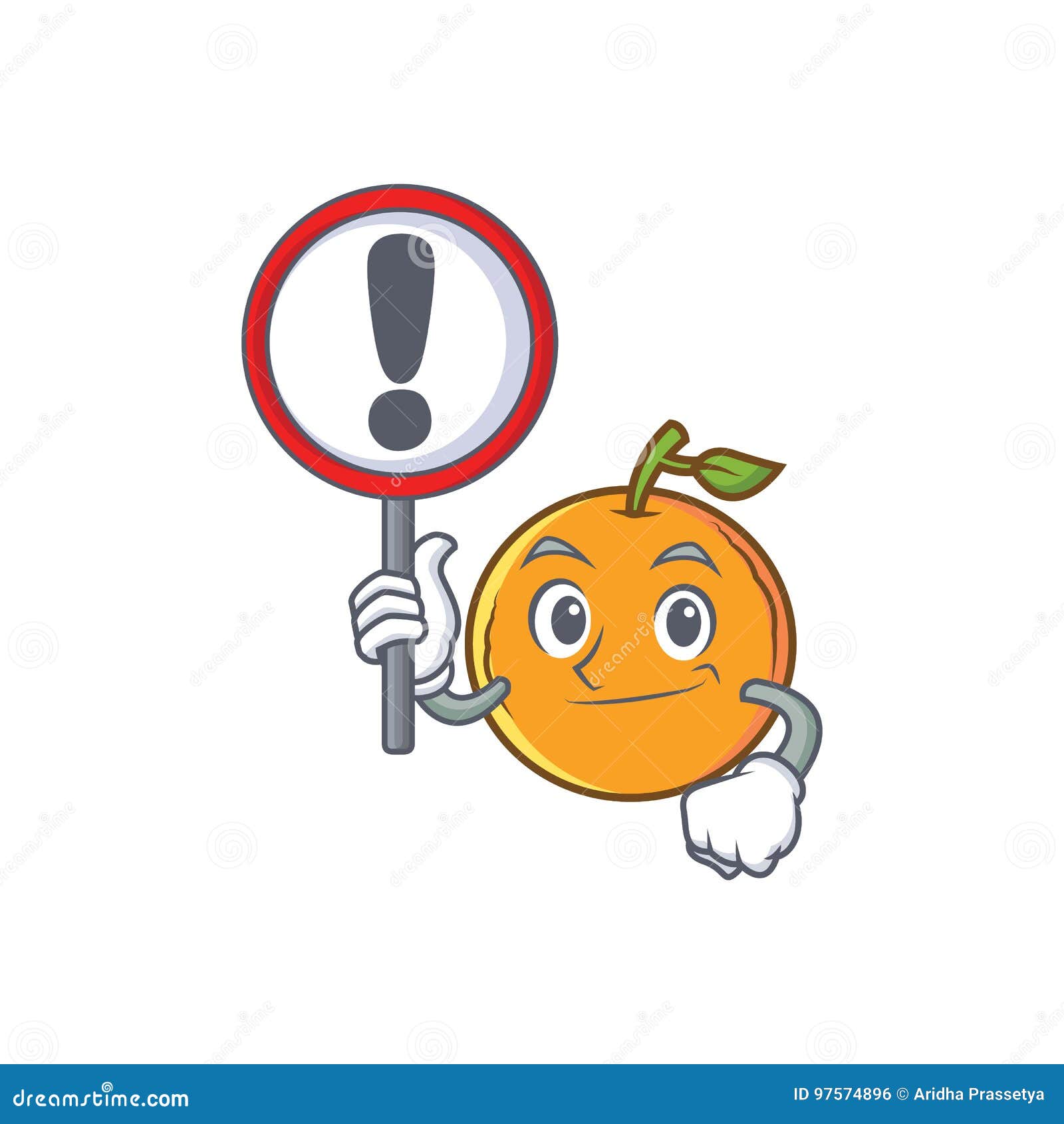 With Sign Orange Fruit Cartoon Character Stock Vector - Illustration of ...