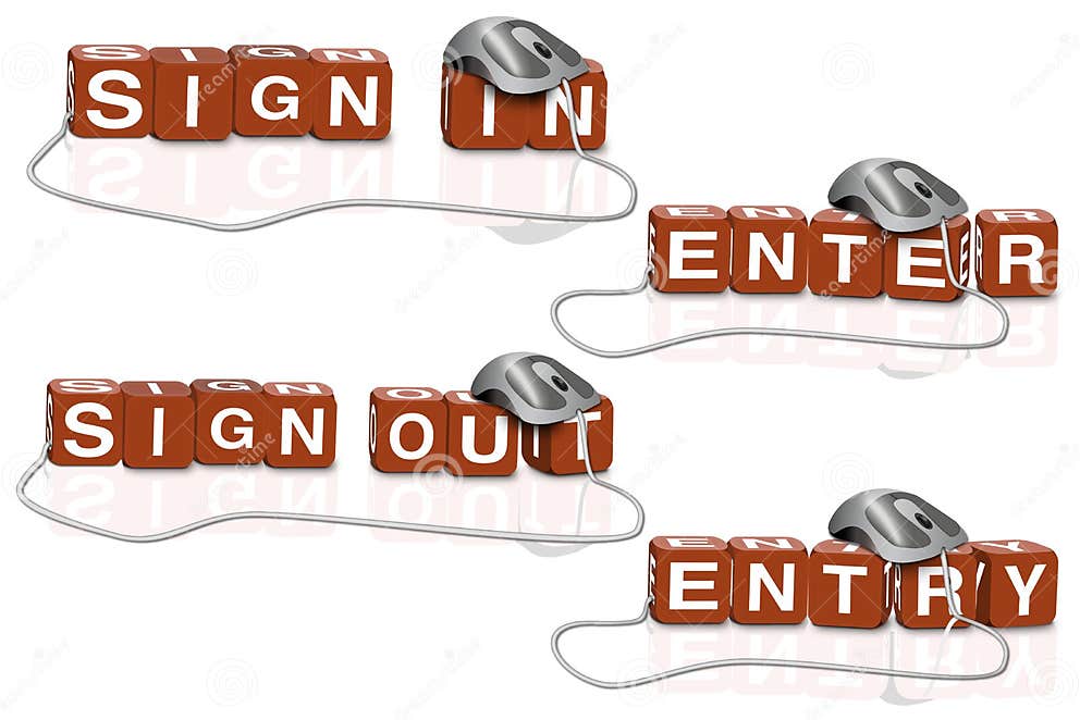 Sign in Out Enter Login or Logon Stock Illustration - Illustration of ...