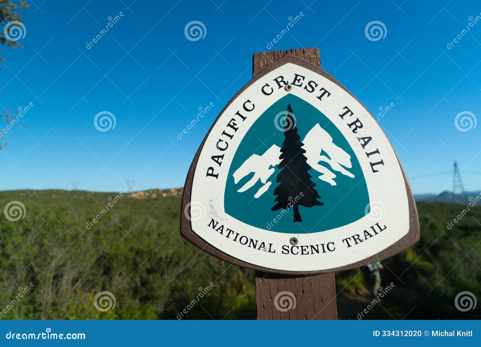 Sign For The Pacific Crest Trail With Maps And Information Editorial ...