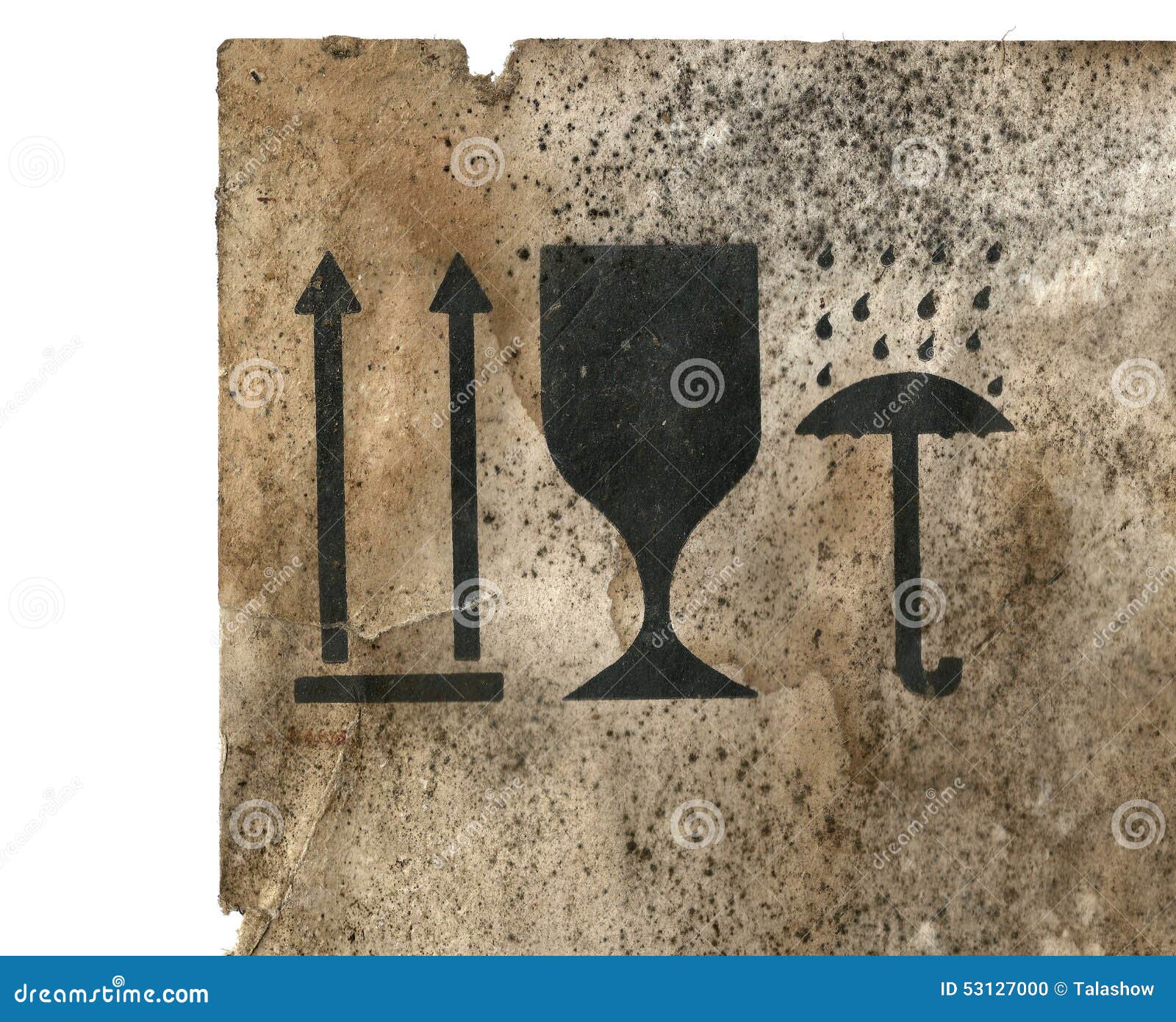 Sign of a Package on the Old Vintage Cardboard Stock Illustration ...