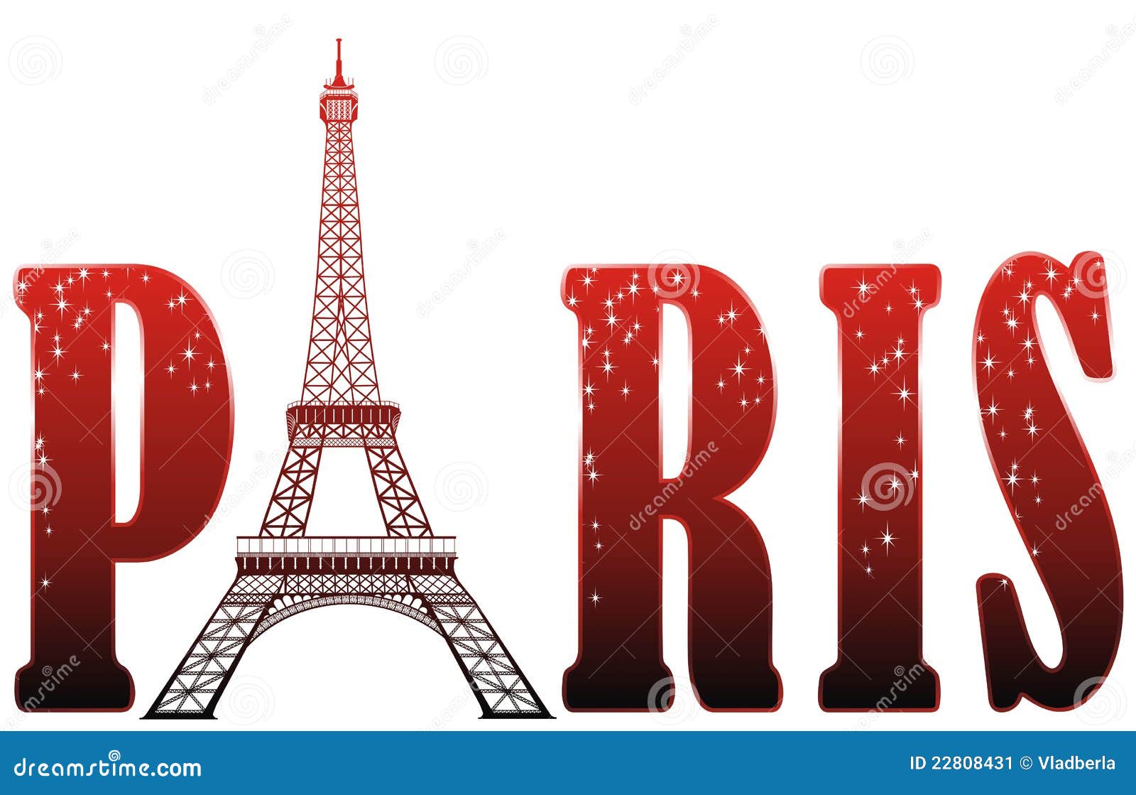 Sign Paris with Eiffel Tower Stock Vector - Illustration of star ...