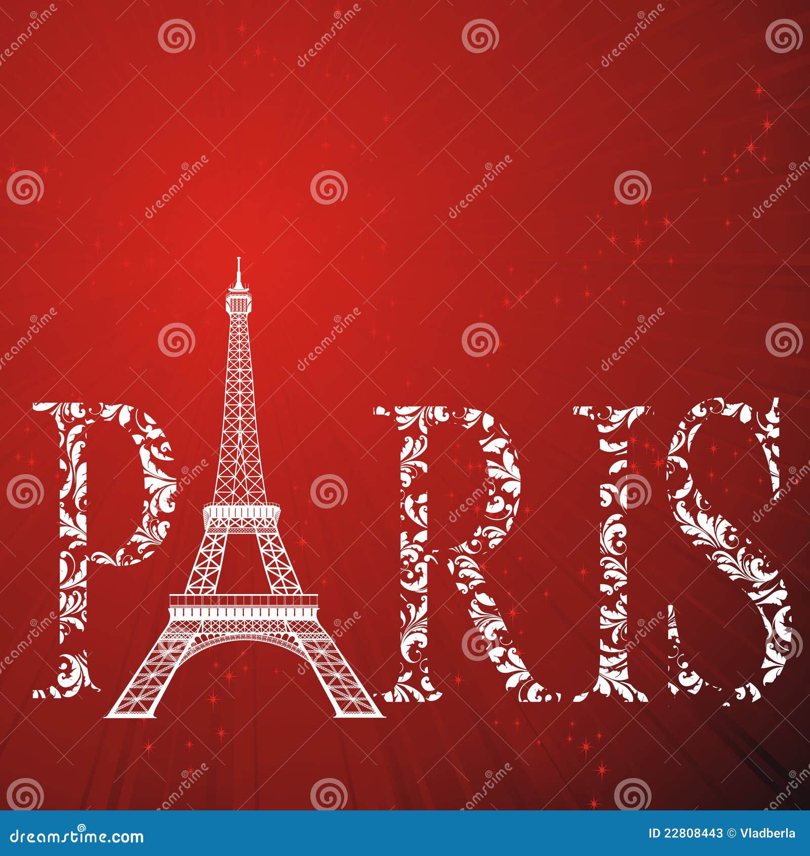 Sign Paris with Eiffel Tower Stock Vector - Illustration of background ...