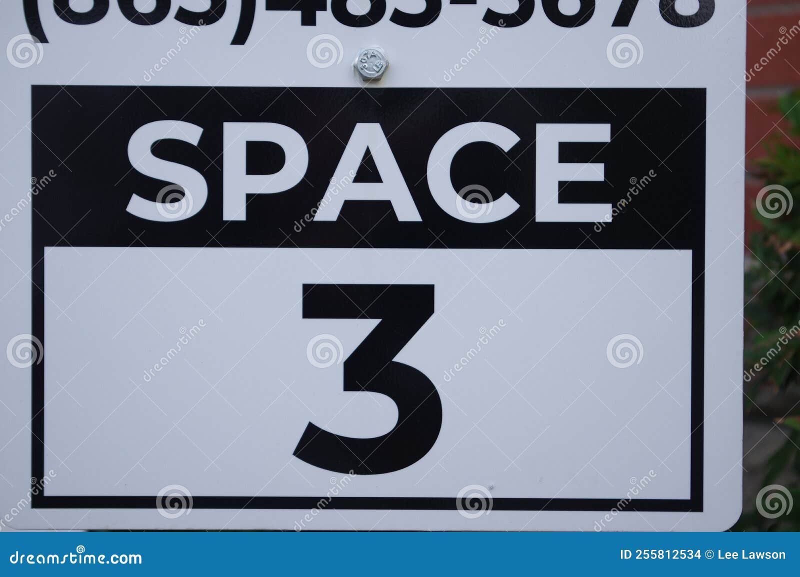 Parking space number 3 stock photo. Image of white, font - 255812534