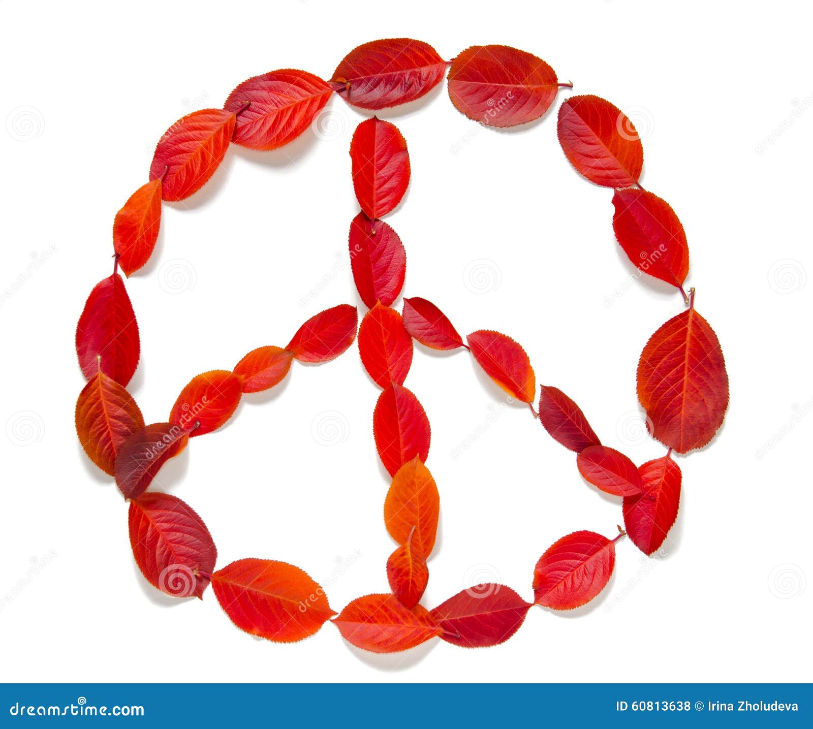 Sign Peace from Autumn Leaves on White Background Stock Photo - Image ...