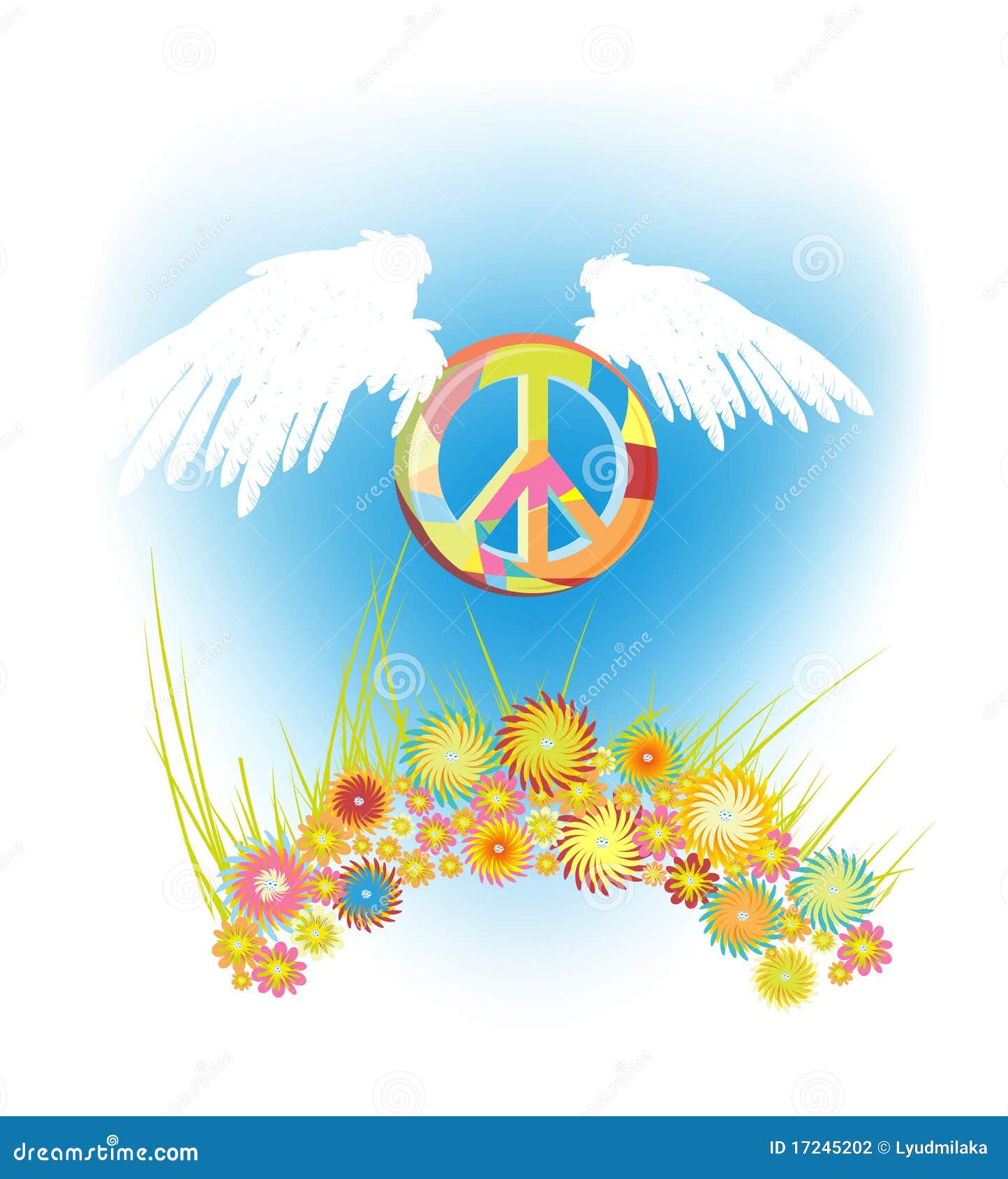 Sign of Peace. Glade and Wings a Stock Vector - Illustration of design ...