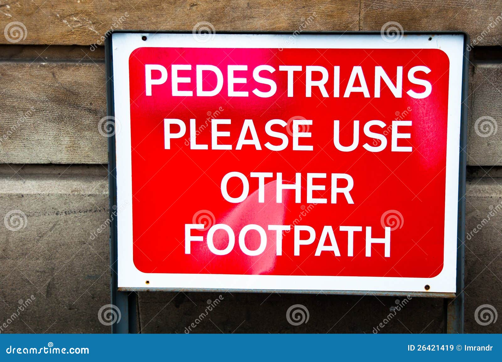 Sign for Pedestrians To Use Other Footpath Stock Image - Image of ...