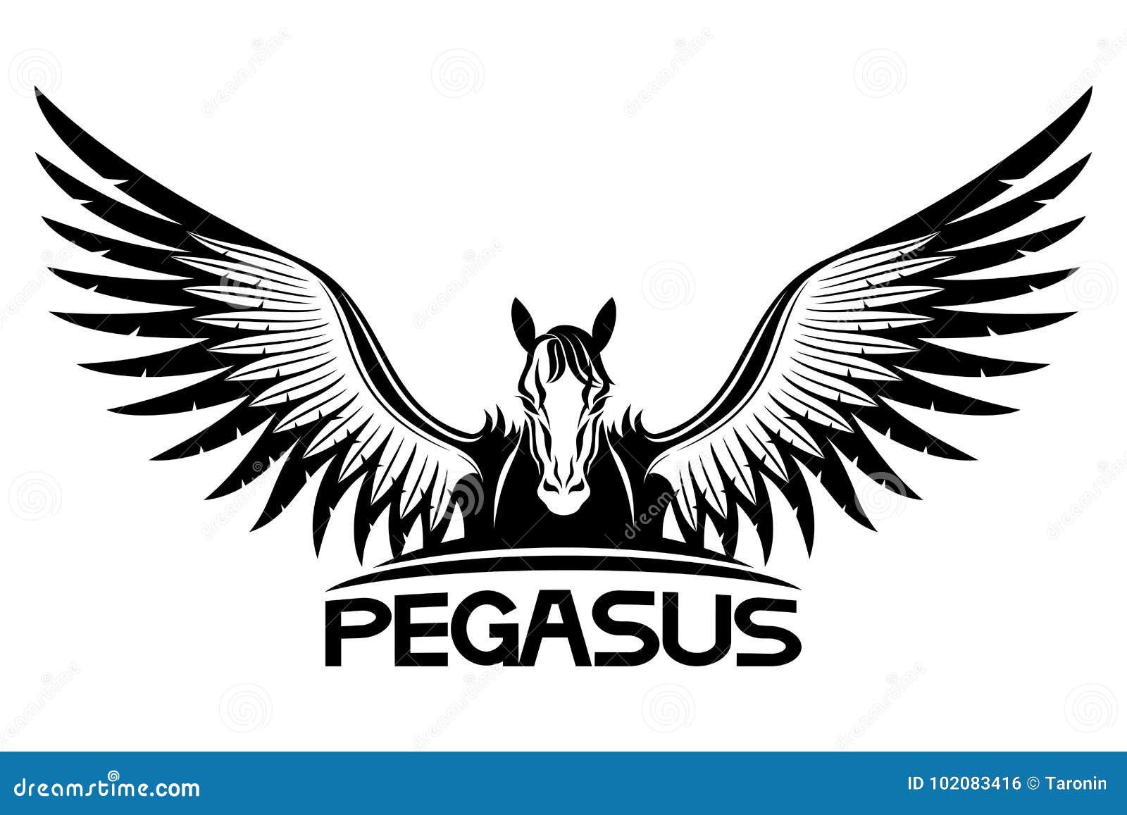Sign of pegasus. stock vector. Illustration of decor - 102083416