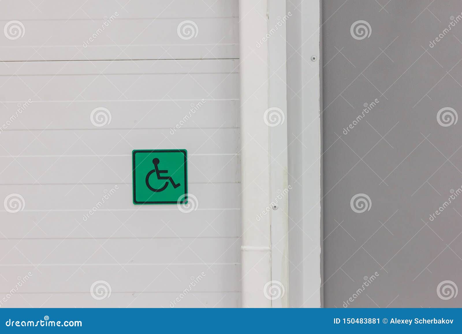Sign for People with Disabilities on a Green Background Stock Image ...