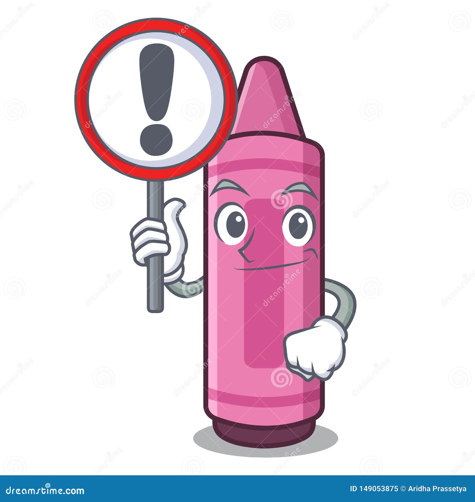 With Sign Pink Crayon Isolated in the Mascot Stock Vector ...