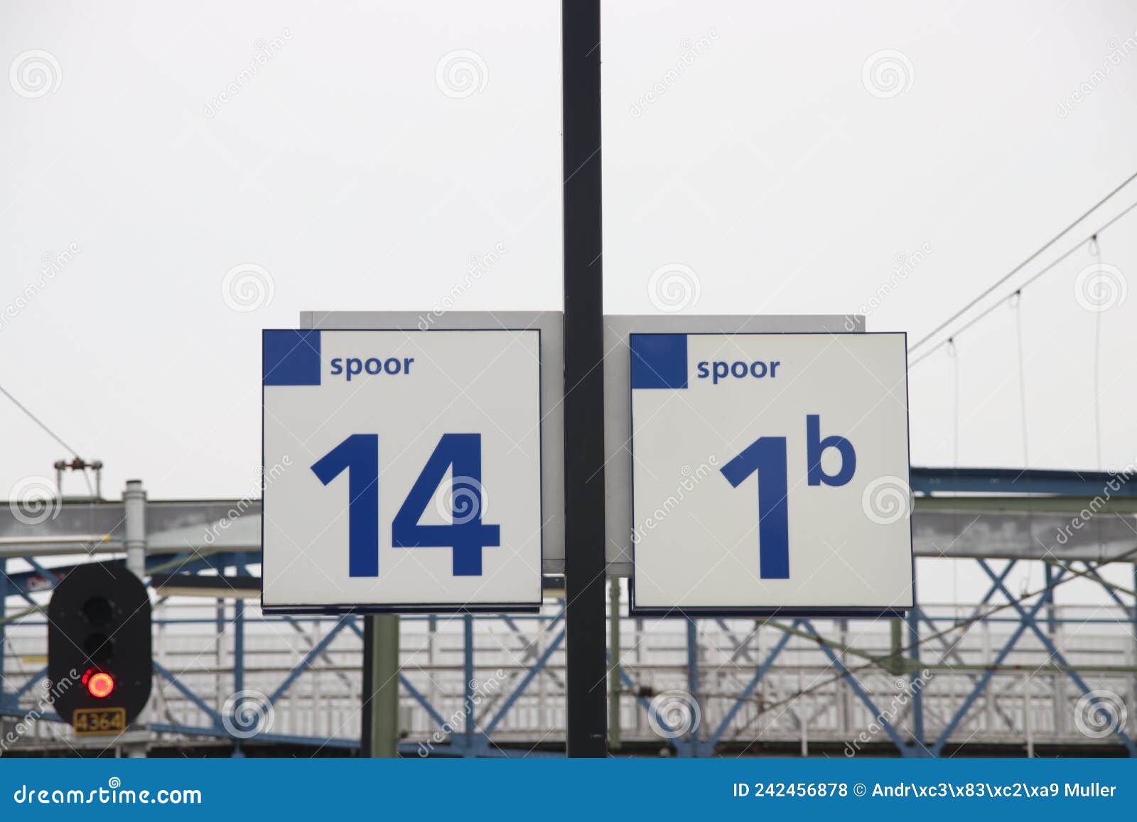Sign of the Platform Numbers at the Station of Zwolle Editorial Stock ...