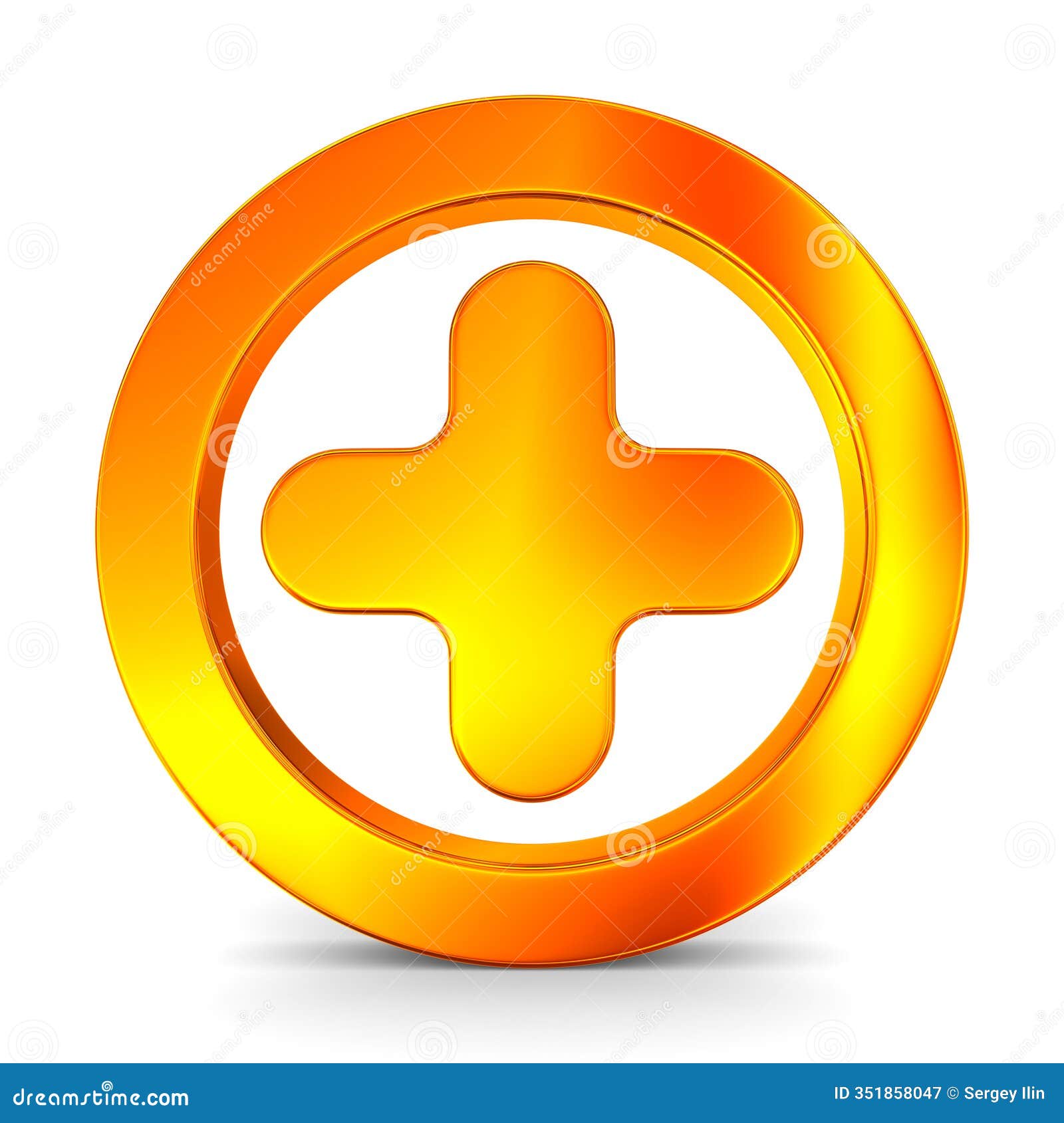 Sign Plus on White Background. Isolated 3D Illustration Stock ...