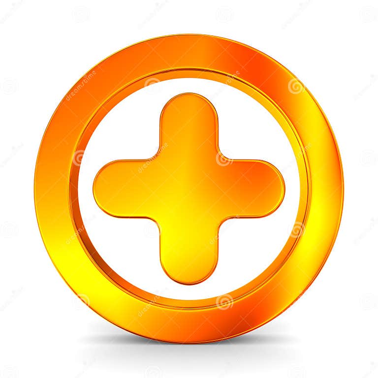 Sign Plus on White Background. Isolated 3D Illustration Stock ...