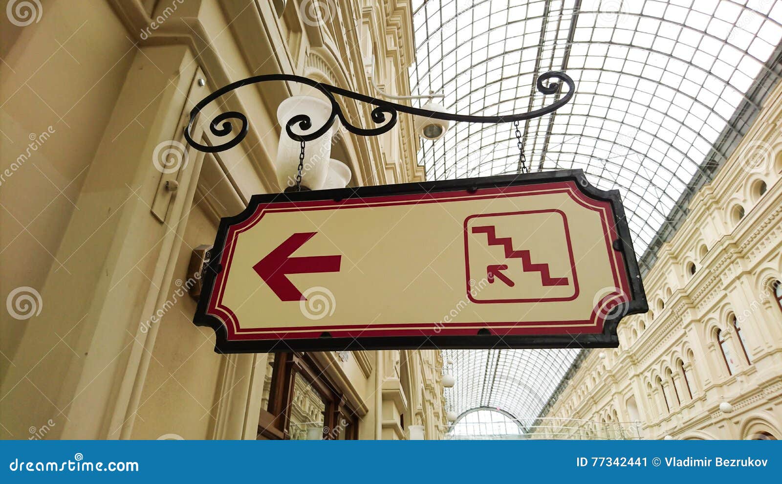 Sign Pointer Direction Motion The Wheelchair On The Building Cor Stock ...