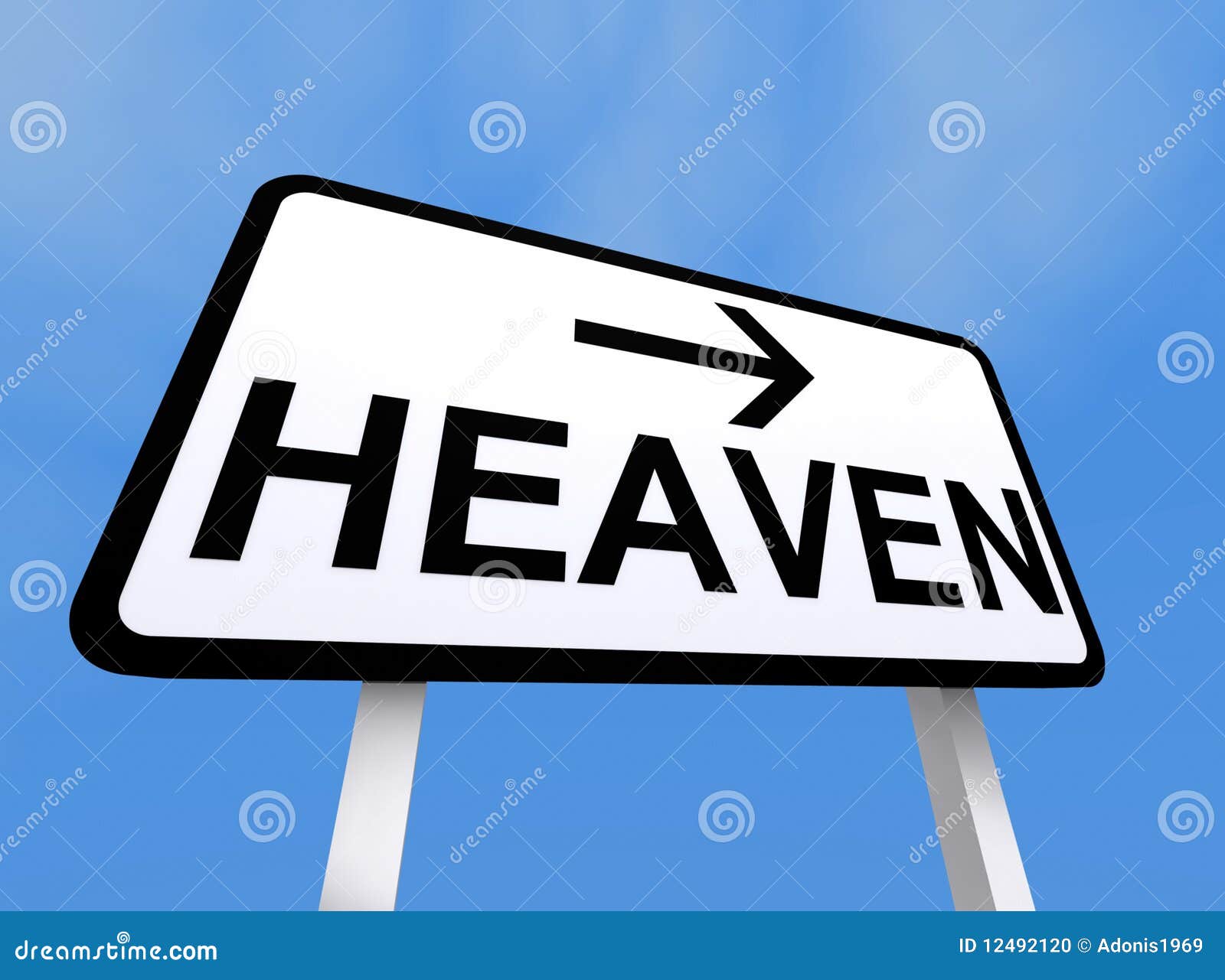 Sign Pointing Way To Heaven Stock Illustration - Illustration of arrow ...