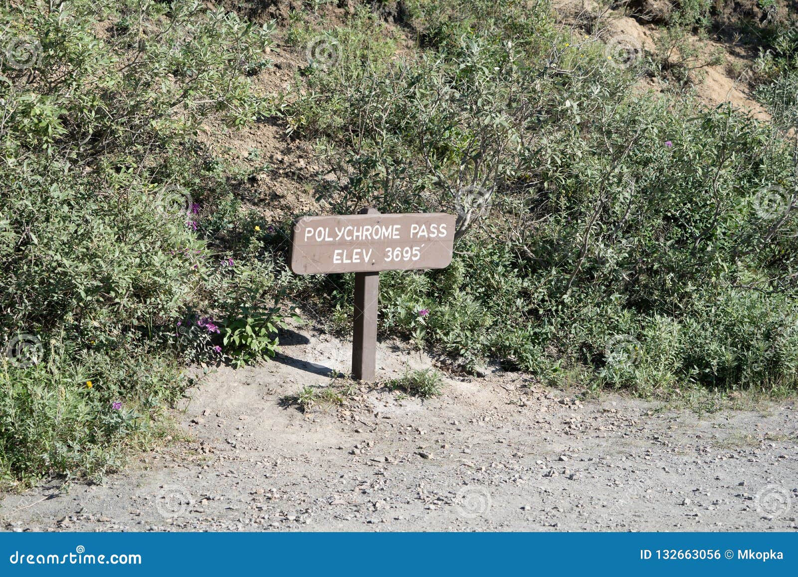 Sign for Polychrome Pass in Alaska - Denali National Park Stock Photo ...