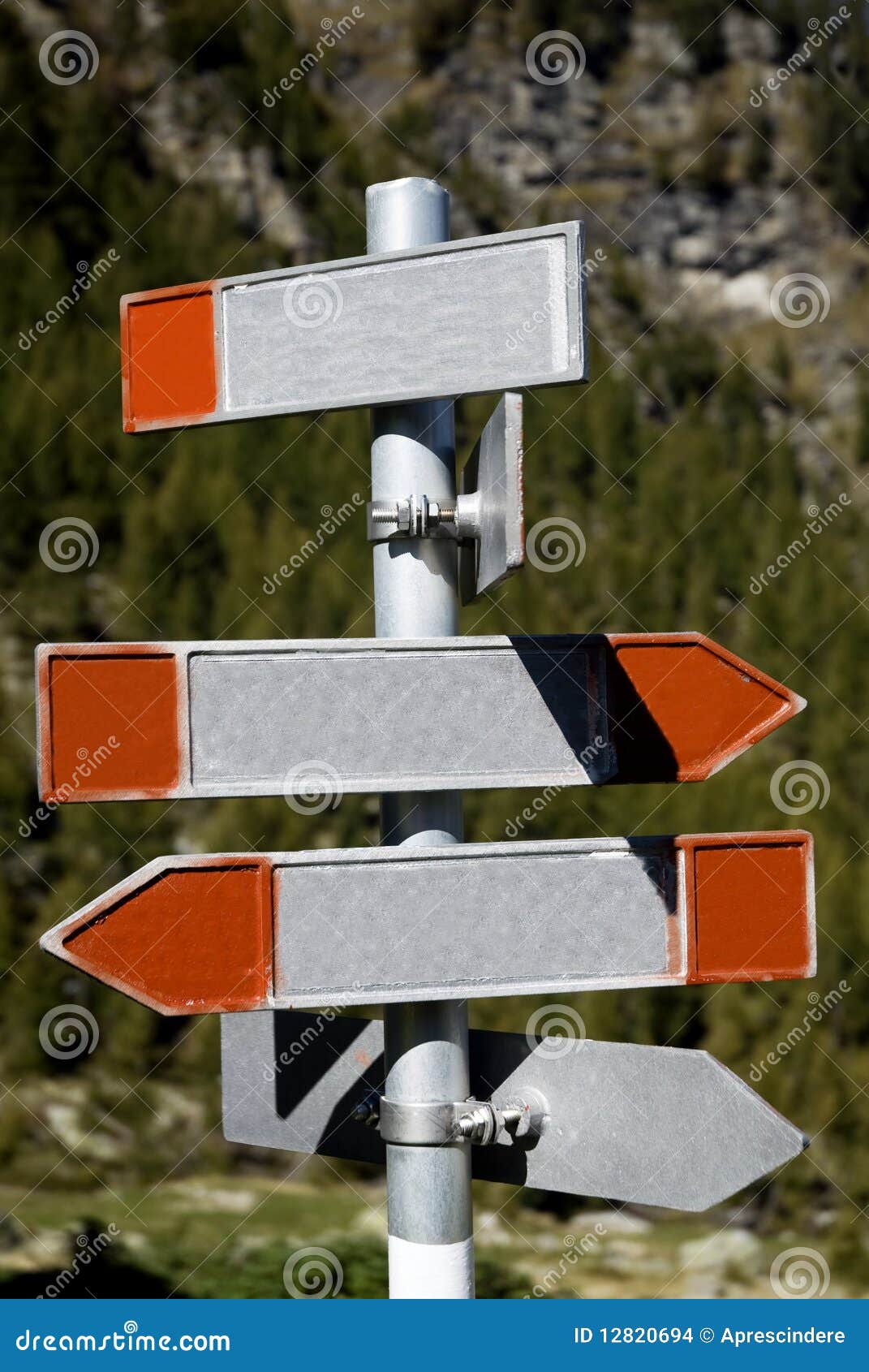 Sign post stock photo. Image of switzerland, trails, signs - 12820694