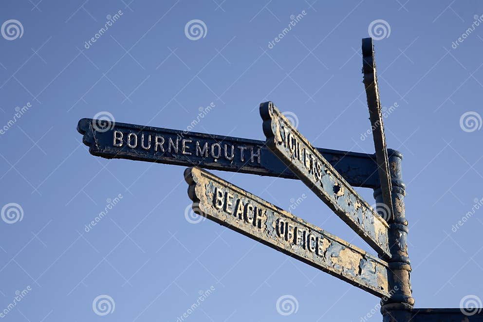 Sign post on the beach stock photo. Image of blue, tourism - 1920830